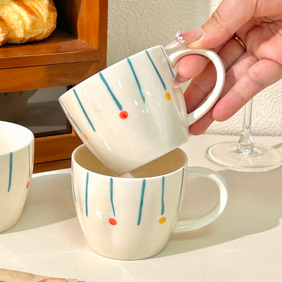 高颜值茶杯陶瓷家用待客高级马克杯办公杯喝水杯子品茗客厅泡茶杯