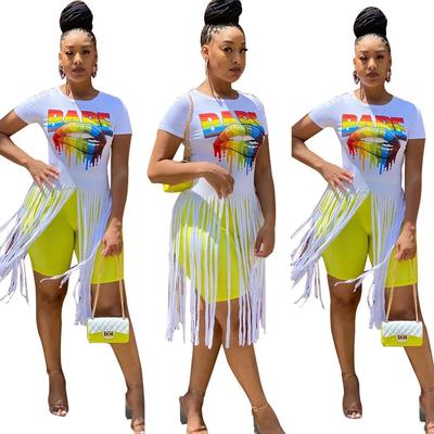 Sexy womens clothing featured lips burnt hem short-sleeved