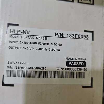 议价HOLIP全新变频器HLPNV07D543B