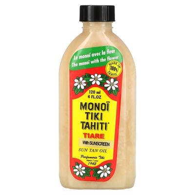 Monoi Tiare Tahiti,阳光美黑霜含抗晒，SPF 3，4 盎司（120 毫升