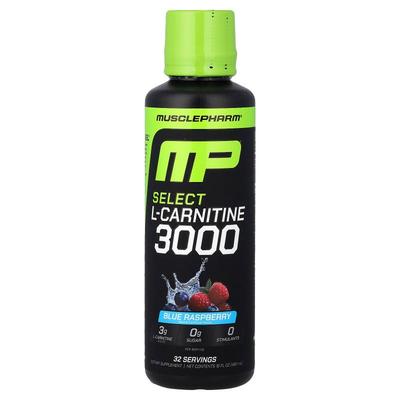 MP,Select L-Carnitine 3000, Blue Raspberry, 16 fl oz (480 ml