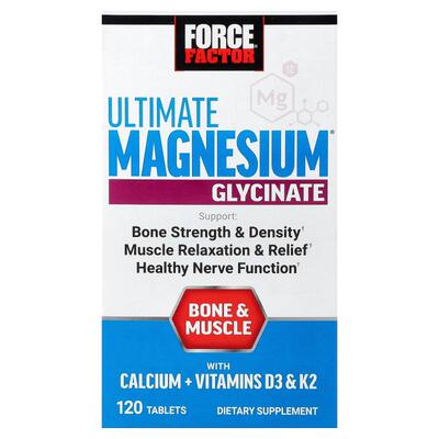 Force Factor,Ultimate Magnesium® Glycinate, 120 Tablets