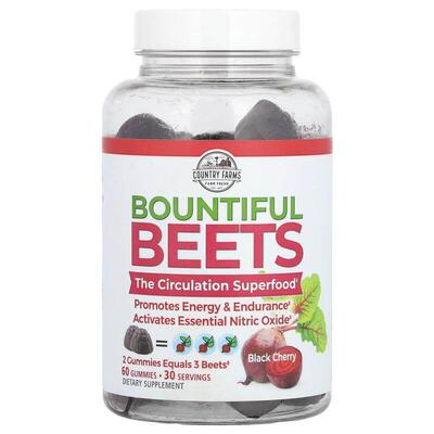 Country Farms,Bountiful Beets 软糖，黑樱桃味，60 粒