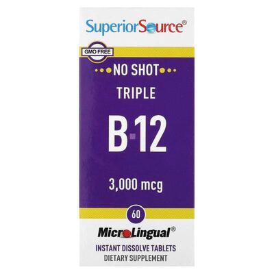 Superior Source,Triple B-12，3000 微克，60 片 Microlingual