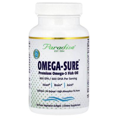 Paradise Herbs,Omega-Sure®，优质 Omega-3 鱼油