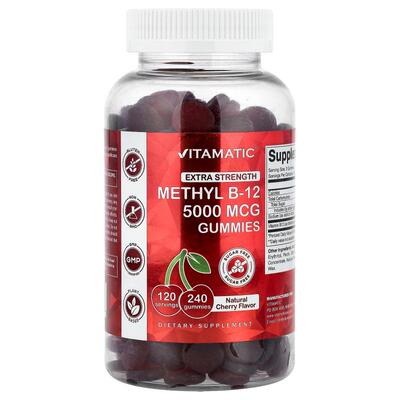 Vitamatic,Methyl B-12 Gummies, Natural Cherry, Sugar Free, 2