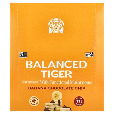Balanced Tiger ,Protein Bar, Banana Chocolate Chip, 12 Bars,
