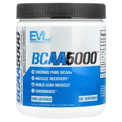 EVL,BCAA5000，原味，10.58 盎司（300 克）