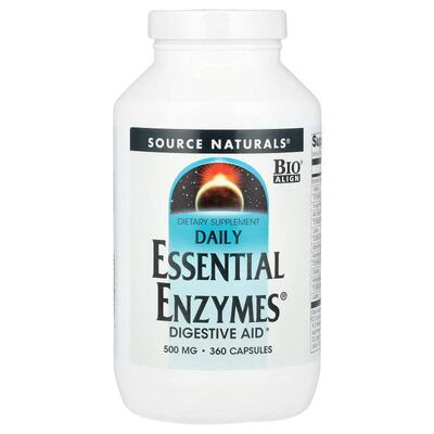 源美,日常 Essential Enzymes®，500 毫克，360 粒胶囊