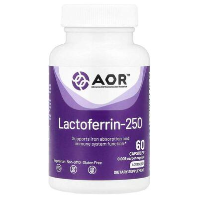 Advanced Orthomolecular Research AOR,乳铁蛋白-250，60 粒素胶
