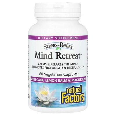 Natural Factors,Stress-Relax，Mind Retreat，60 粒素食胶囊