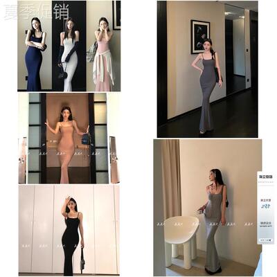 Skk Store 纯欲性感吊带洋装女夏辣妹Skims修身显瘦包臀长裙子