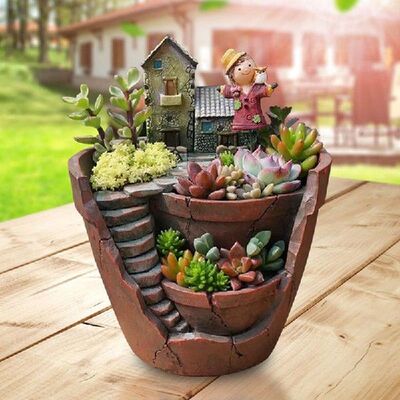 15.5x13.5x19cm Sky Garden Planter Pot Succulent Plant House