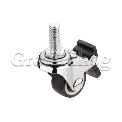 4Pcs Swivel Stem Threaded Casters, 1 Inch TPE Mute Caster Wh