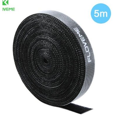 Black 1m  3m 5m fastener tape velcros hook Hook Loop Cable O