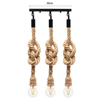 E27 Retro Vintage Rope Pendant Lights Personality Light Five