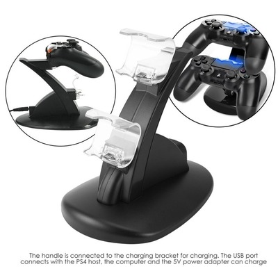 Controller Charger Dock LED Dual USB PS4 Charging Stand Stat