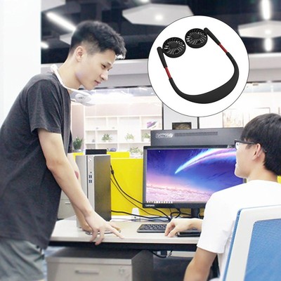 1Pc USB Portable Fan Hands Free Neck Fan Hanging Rechargeabl