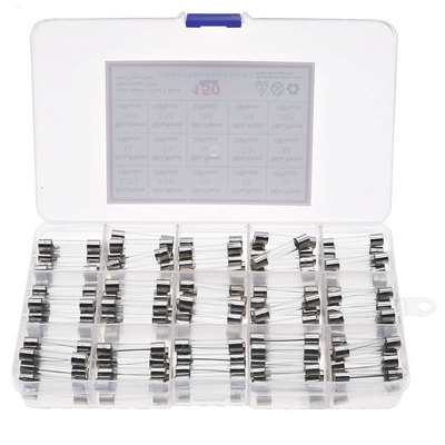 150Pcs 15value 6x30mm Fast-blow Glass Fuse Assorted Kit Box