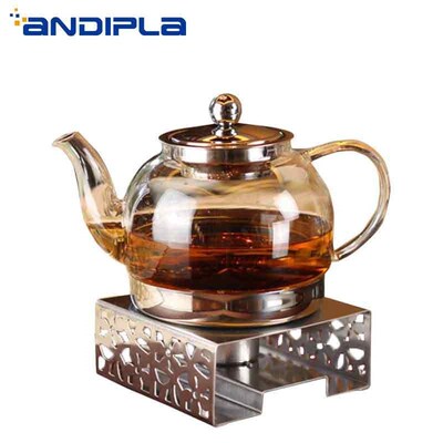 Creative Square Stainless Steel Teapot Trivets Candle Heatin