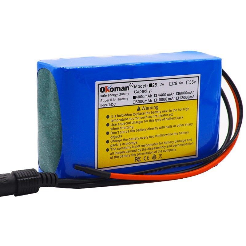 6S2P 24V 4Ah 18650 lithium-ion battery pack 25.2v 4000mAh el_虎窝淘