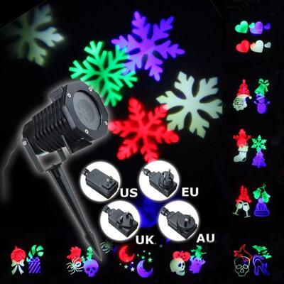 10 Patterns Christmas Snowflake Lawn Lamp Outdoor LED Waterp