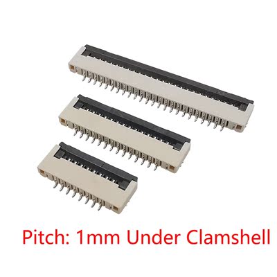 10Pcs FPC FFC Connector 1.0mm Under Clamshell Flat Cable Soc