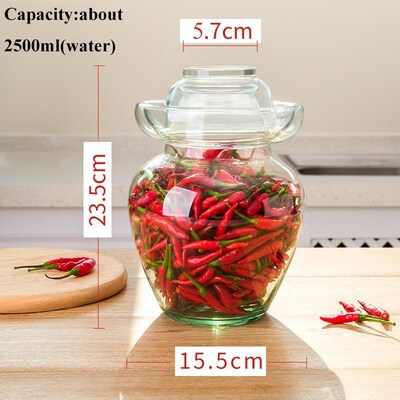Sichuan China Transparent Glass Pickle Jar Kitchen Kimchi Co