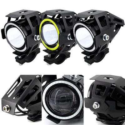 2PCS 125W Motorcycle Headlight w/ Angel Eye Devil Eye 3000LM