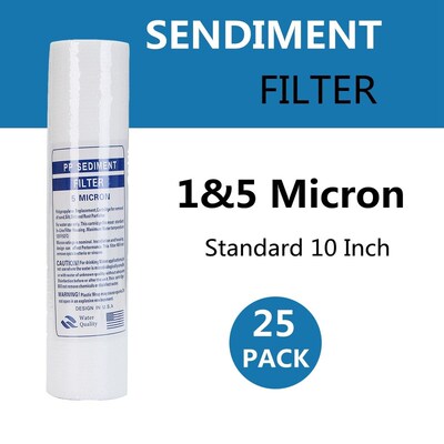 25pcs 1/5 Micron Sediment Water Filter Purifier Cartridge Re