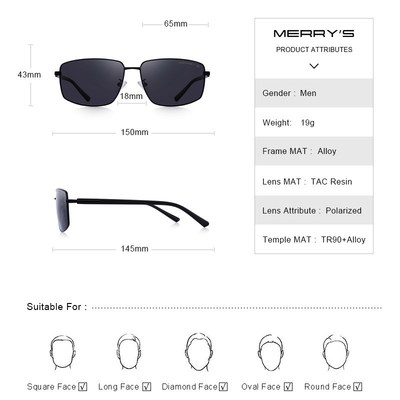 MERRYS DESIGN Men Classic Luxury Brand Sunglasses HD Polari