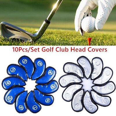 10pcs/set Pu Golf Club Headcover Golf Iron Head Covers Golf