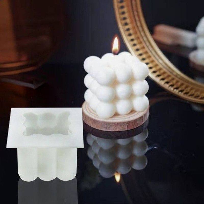 1pc Cube Candle Mold Silicone Wax Soap 3D Moulds Handmade_虎窝淘