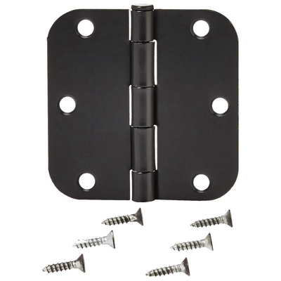 25Pcs Black Rounded Iron Hinge 3.5 Inch 5/8R Large Rounded
