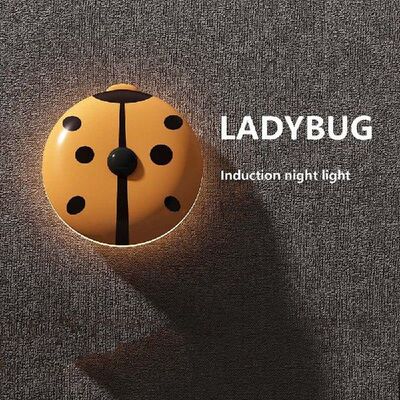 Cute Ladybug Wall-mounted Induction Lamp Usb Charging Magnet