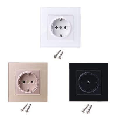 16A EU Standard 86 Type Power Socket Glass Charger Adapter P
