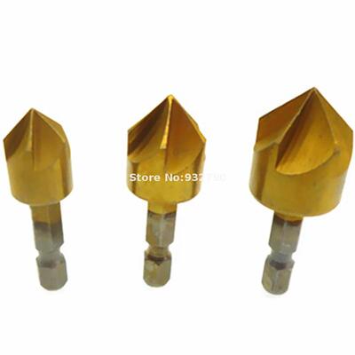3pc Chamfer Countersink Drill Bit Carpenter Hss Drill Drilli