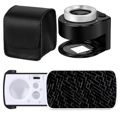 2Pack Illuminated Jewelers Loupe, 30X 60X 90X Lighted Loupe