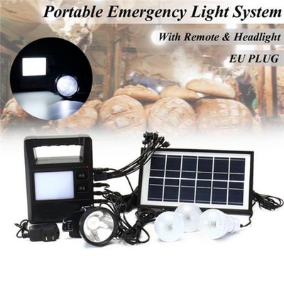 5000mAh Solar Power Generator 3 LED Bulbs Home System Solar