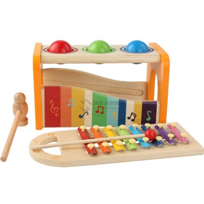 2020 New Hape Wooden Musical Instruts Toy Pound and Tap Benc