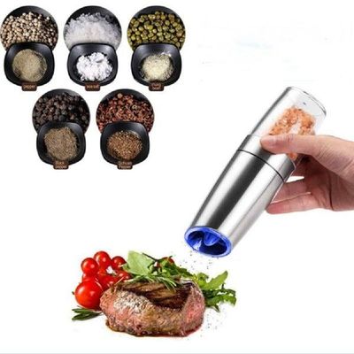 Stainless Steel Electric Salt and Pepper Grinder Set