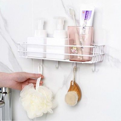 Perforated Bathroom Towel Rack Washstand Cosmetic Storage
