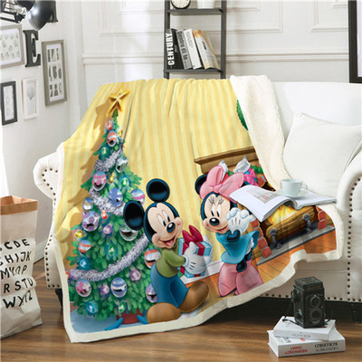 Christmas Mickey Blanket Disney bedspread Bedding for kids g