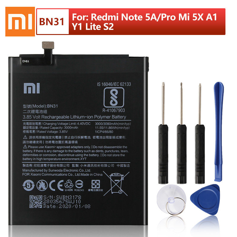 Original BN31 Replacet Battery Mi 5X Mi5X A1 MiA1 Redmi N_虎窝淘