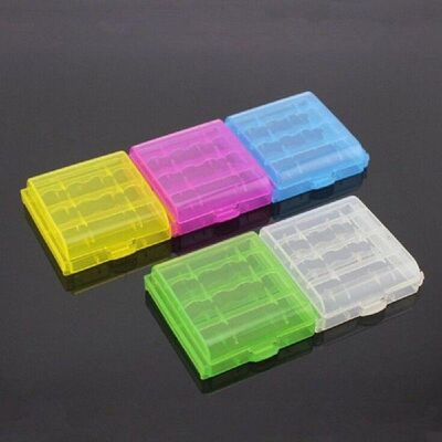 5Pcs/Pack Coloful Battery Holder Case 4 AA AAA Hard Plastic