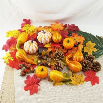 Fall Harvest Decor Props Artificial Mini Pumpkin Gourd