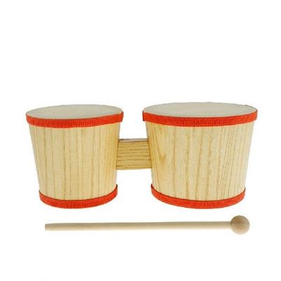 Tooyful 1 Set Wood Bongo Drum 4inch+5inch Hand Percussion