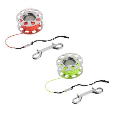 Underwater Snorkeling Rope Hook Clip Finger Reel 30m Double
