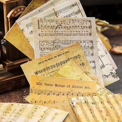 16pcs/Lot  Vintage English Music Sheet Vellum Paper Pattern
