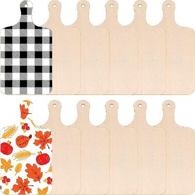 5pcs Wooden Mini Cutting Board with Handle Unfinished Wood